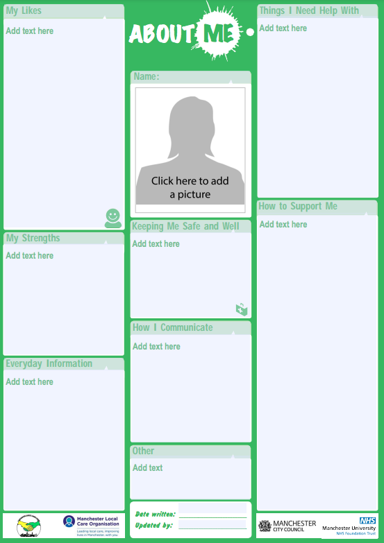 About Me Templates - Manchester Local Care Organisation