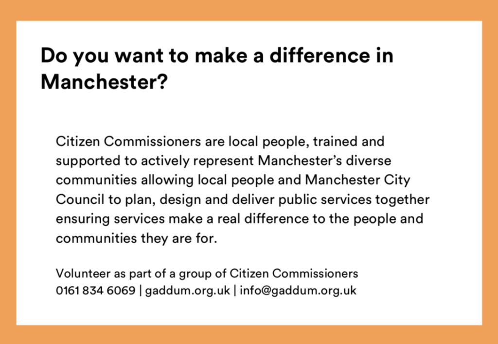 Become a Citizen Commissioner - Manchester Local Care Organisation