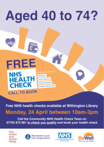 Free NHS Health Checks at Withington Library on Monday 24th April ...