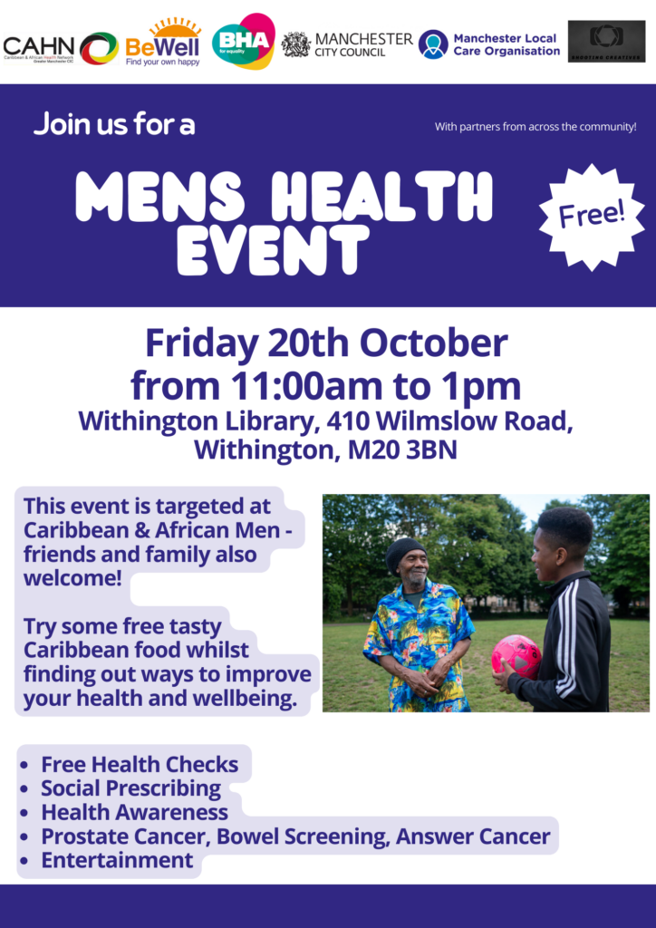 Men's Health Community Event at Withington Library - Manchester Local ...